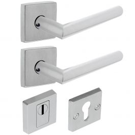 RVS buitendeurbeslag set SKG3, Vierkant model - RVSLand