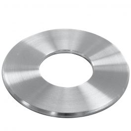 Gedraaid geslepen RVS schijf met gat en facetrand - RVSLand