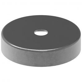 Rozet 76 x 16,5 mm staal met centraal gat 12,5 mm - RVS Land