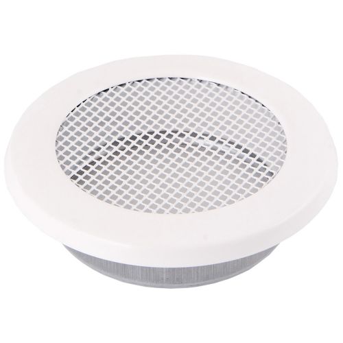 Luchtrooster wit rond met gaas | Aansluitdiameter 160 mm